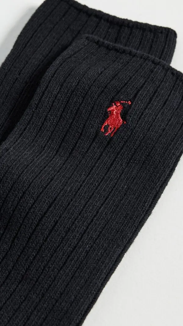 Polo Ralph Lauren Cotton Rib Crew Socks - Black