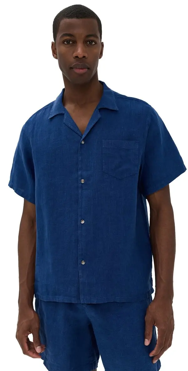 BATHER Linen Shirt - Navy