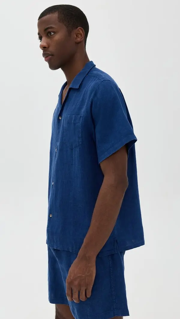 BATHER Linen Shirt - Navy
