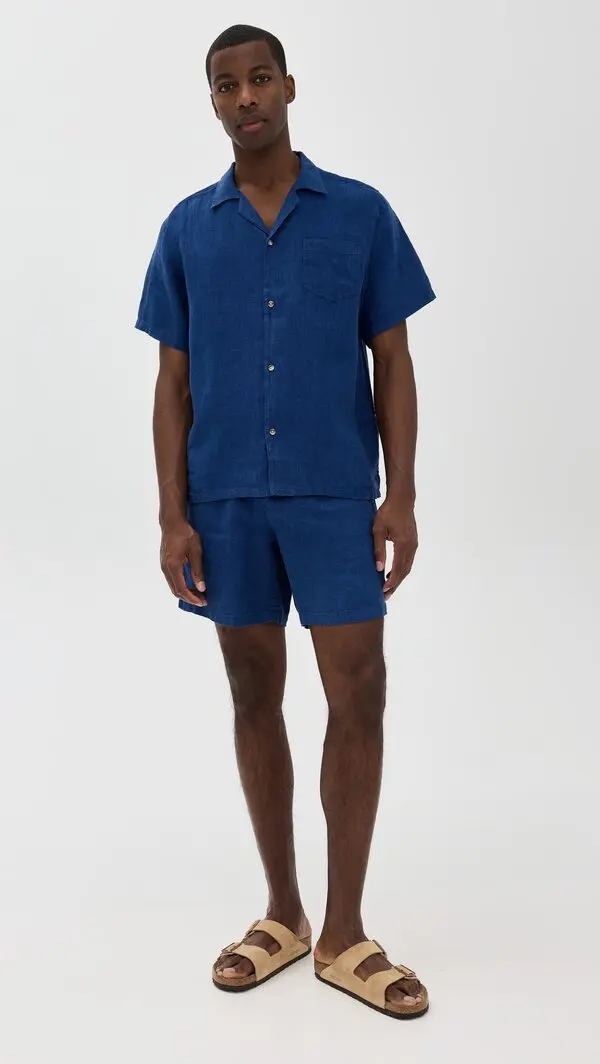 BATHER Linen Shirt - Navy