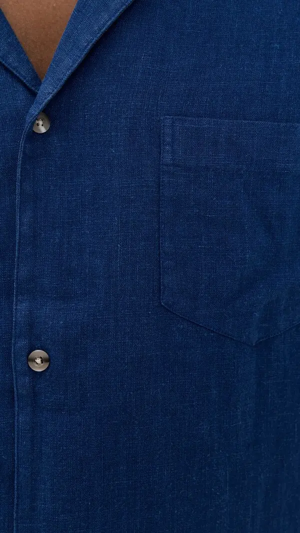 BATHER Linen Shirt - Navy