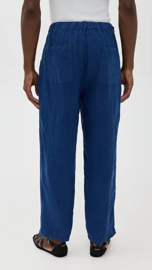 BATHER Linen Leisure Pants - Navy