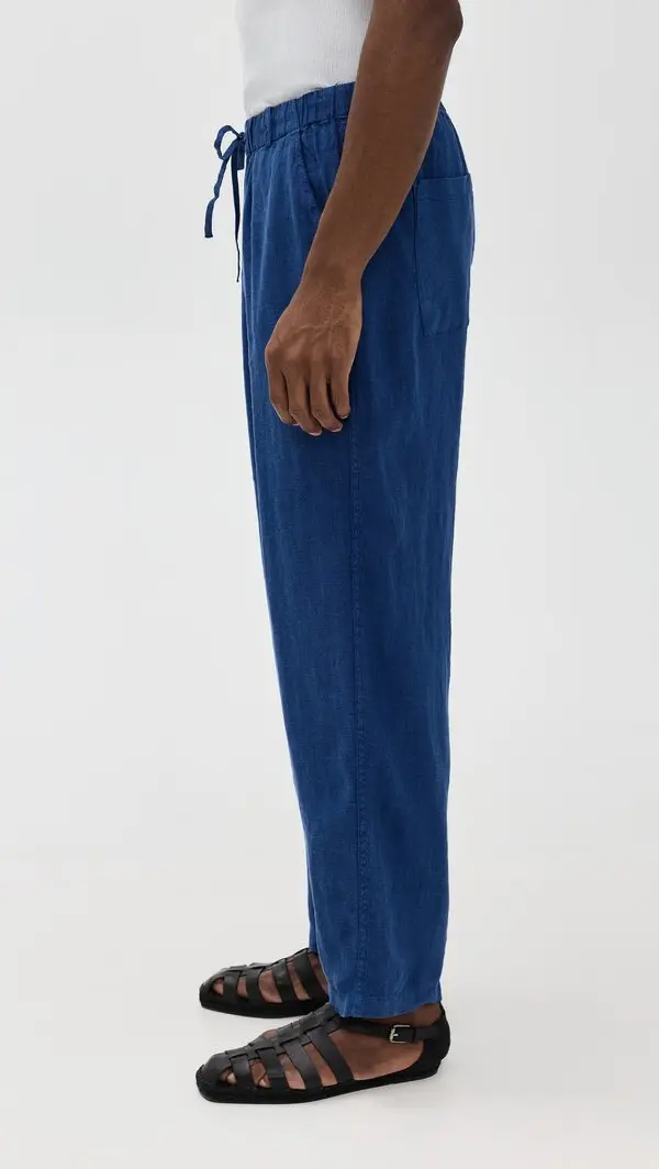 BATHER Linen Leisure Pants - Navy