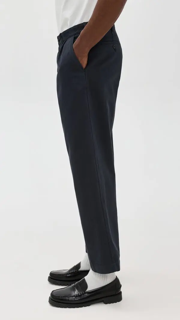KNICKERBOCKER Canal Pleated Twill Cotton Pants