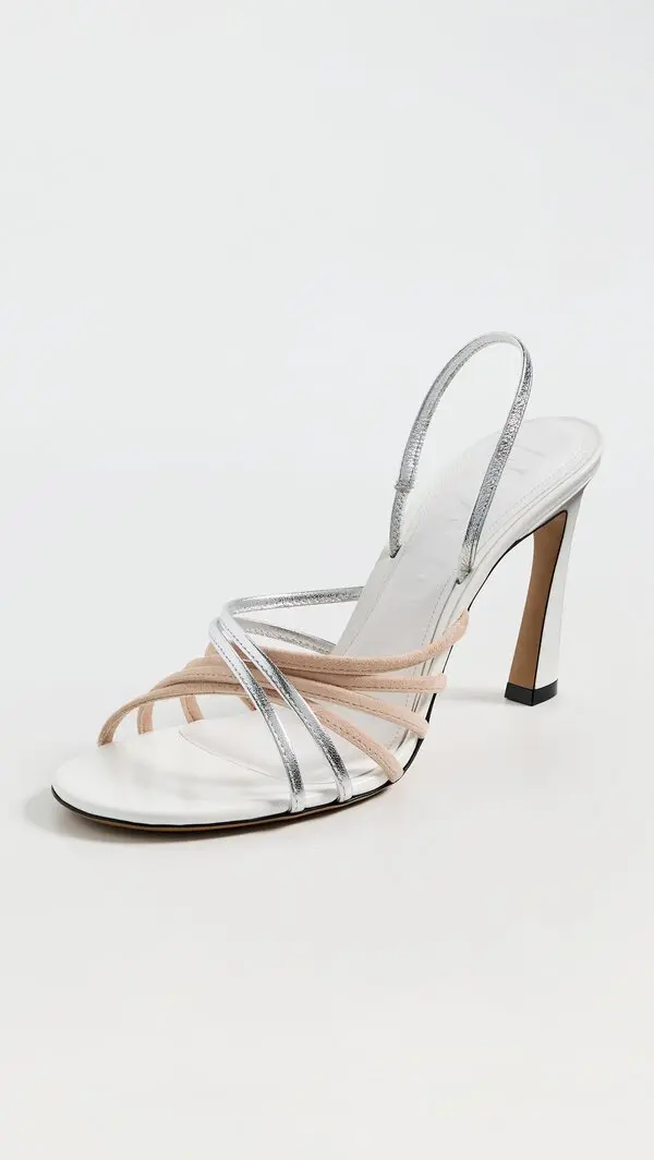 Marni Metallic Strappy Sandals - White/pink/silver
