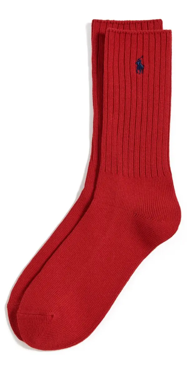 Polo Ralph Lauren Cotton Rib Crew Socks - Red