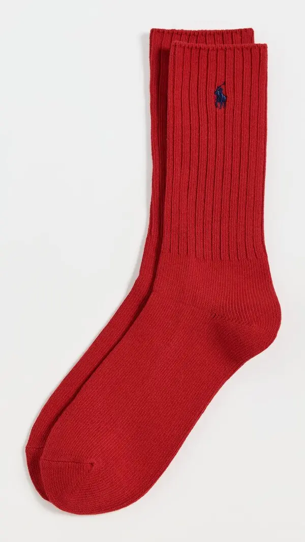 Polo Ralph Lauren Cotton Rib Crew Socks - Red