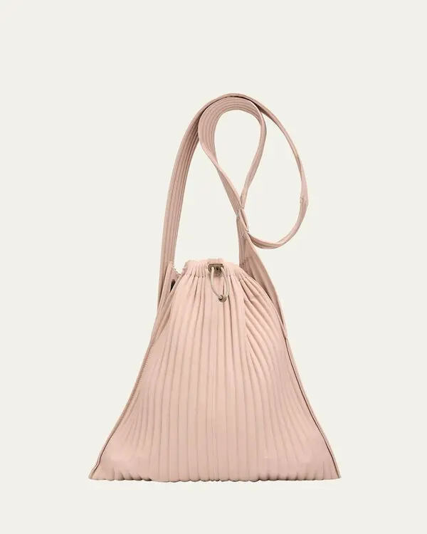 Issey Miyake Pocket Large Pleated Crossbody Bag - Rose Grey