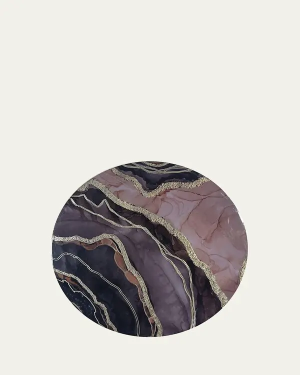 NOMI K Edge Round Lacquer Placemat - Purple