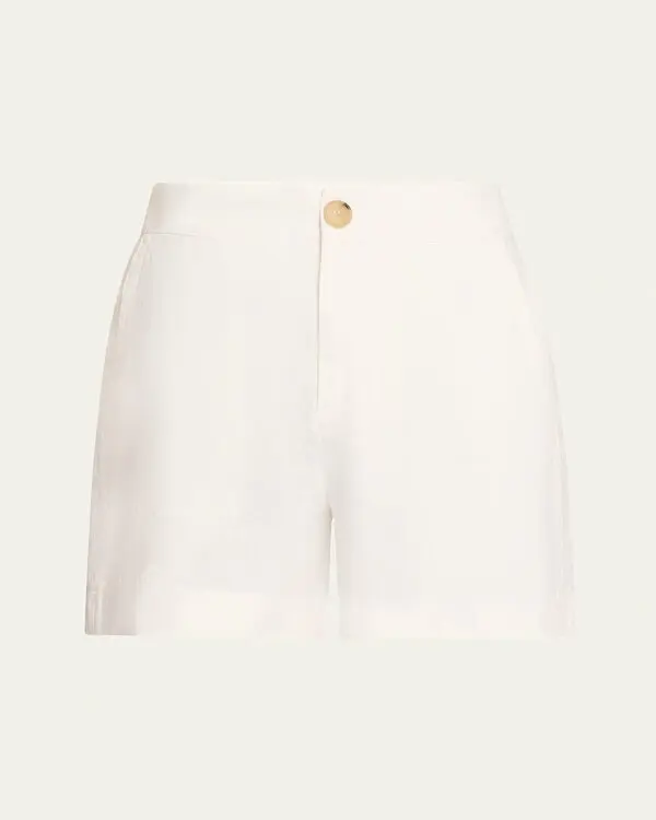 Vince Mid-rise Hemp Shorts - White