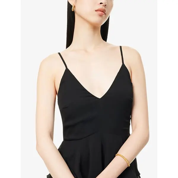 Pretty Lavish Lissy Ruffled Textured-Chiffon Maxi Dress In Black - 50% Off  | Editorialist