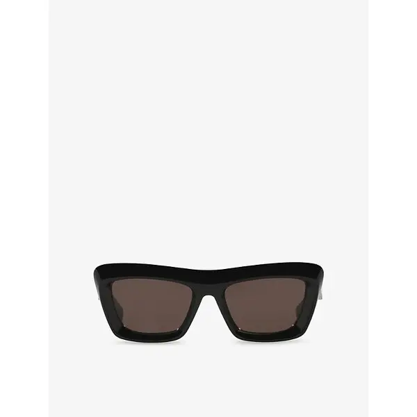 Bottega Veneta Bv1283s Rectangular Sunglasses - Black