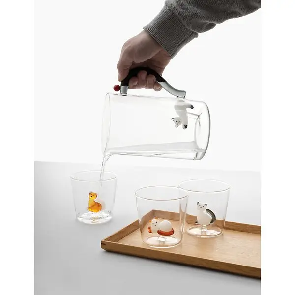 ICHENDORF MILANO Tabby Cat Glass Tumbler 8cm
