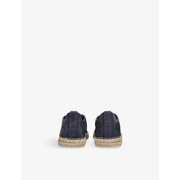Zegna Triple Stitch Suede Espadrilles - Blue