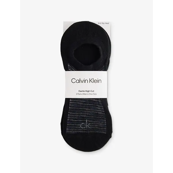 Calvin Klein Footie High-cut Socks Pack Of Two - Black