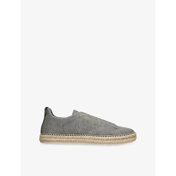 Zegna Triple Stitch Canvas Espadrilles - Grey