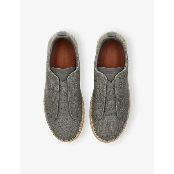 Zegna Triple Stitch Canvas Espadrilles - Grey