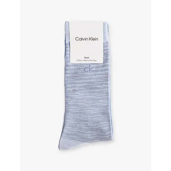 Calvin Klein Stretch-cotton Blend Socks Pack Of Two - Blue Combo