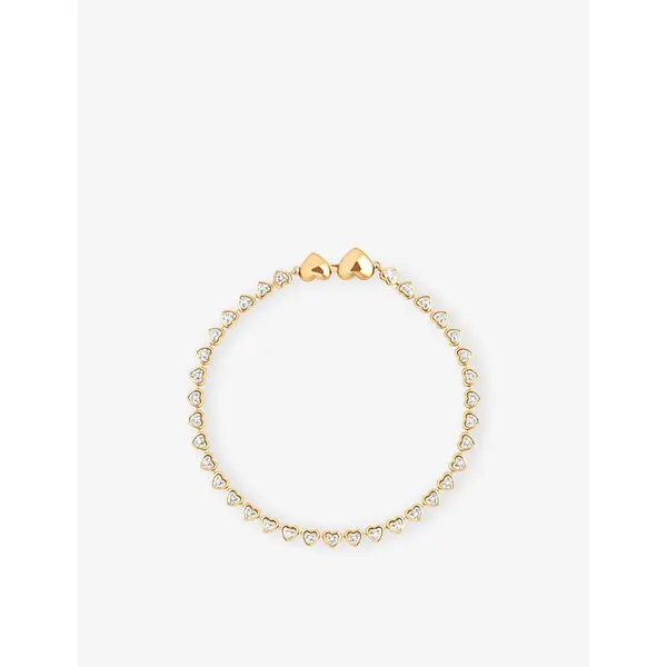 ASTRID & MIYU Heart Bezel Tennis Bracelet - Gold