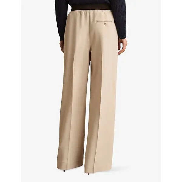 REISS Wilde Wide-leg High-rise Trousers - Neutral
