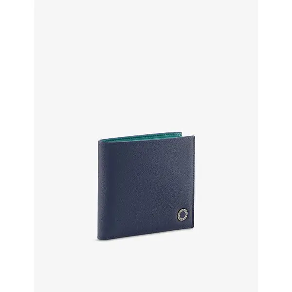 BVLGARI Logo-plaque Leather Wallet - Blue