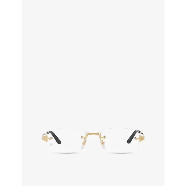 CARTIER Oval-frame Metal Optical Glasses - Gold
