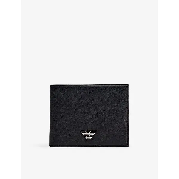 Emporio Armani Brand-plaque Billfold Woven Wallet - Black