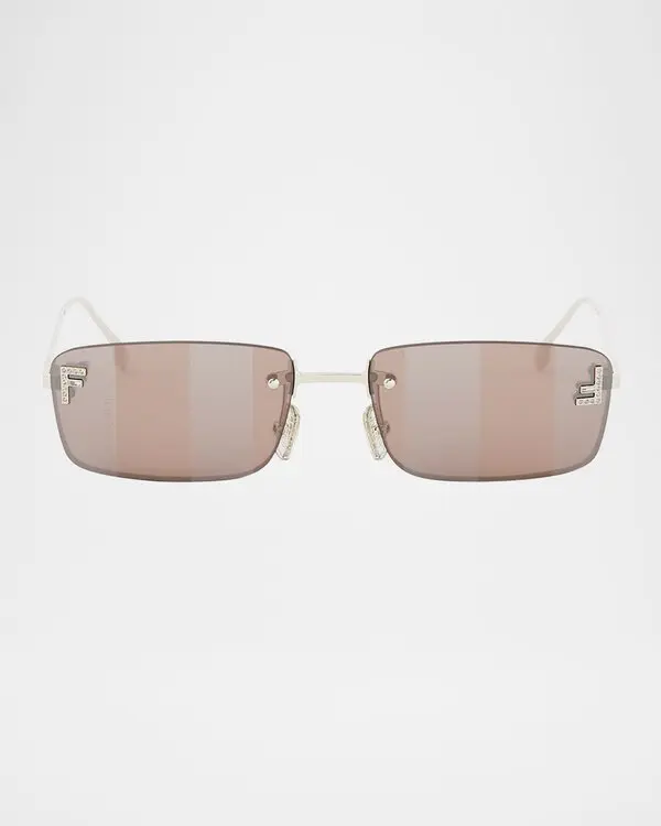 Fendi First Crystalized Logo Sunglasses - Gold Brown Mirror