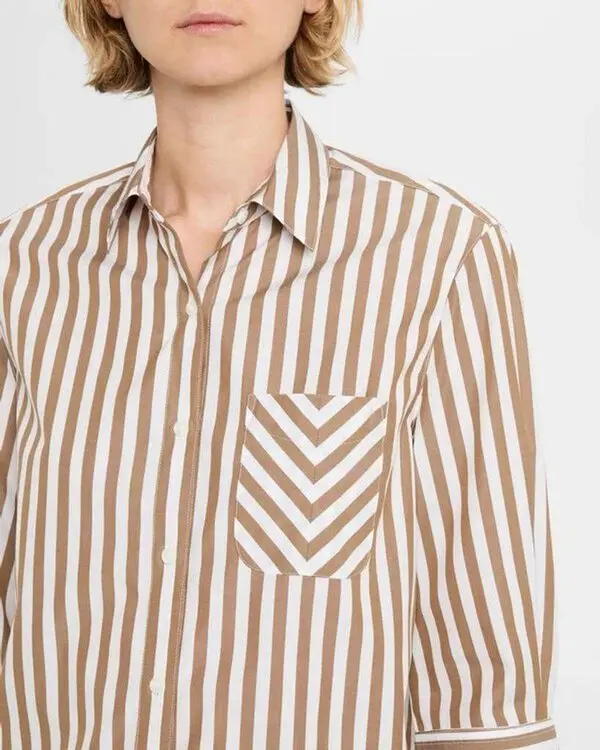 Rag & Bone Lucia Stripe Poplin Shirt - Brwst
