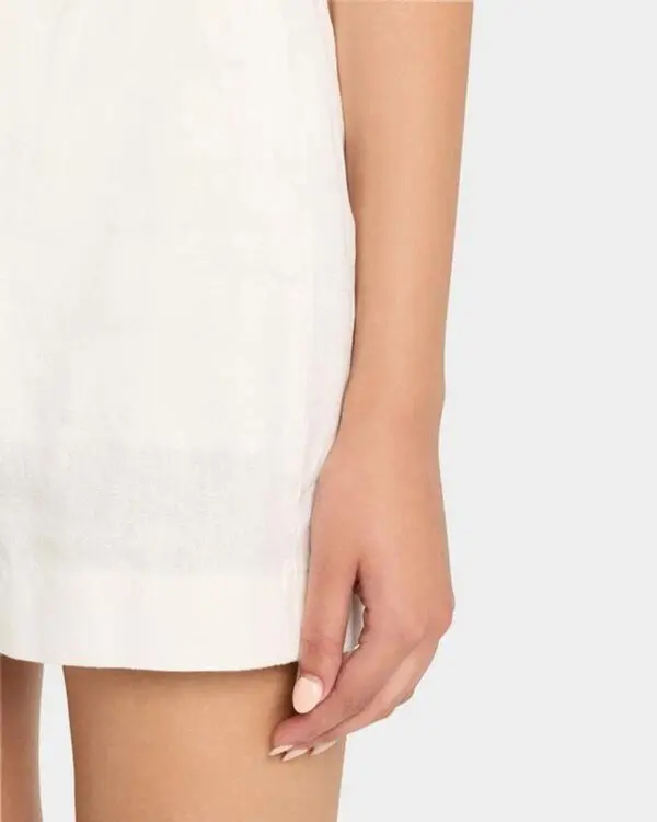 Vince Mid-rise Hemp Shorts - White