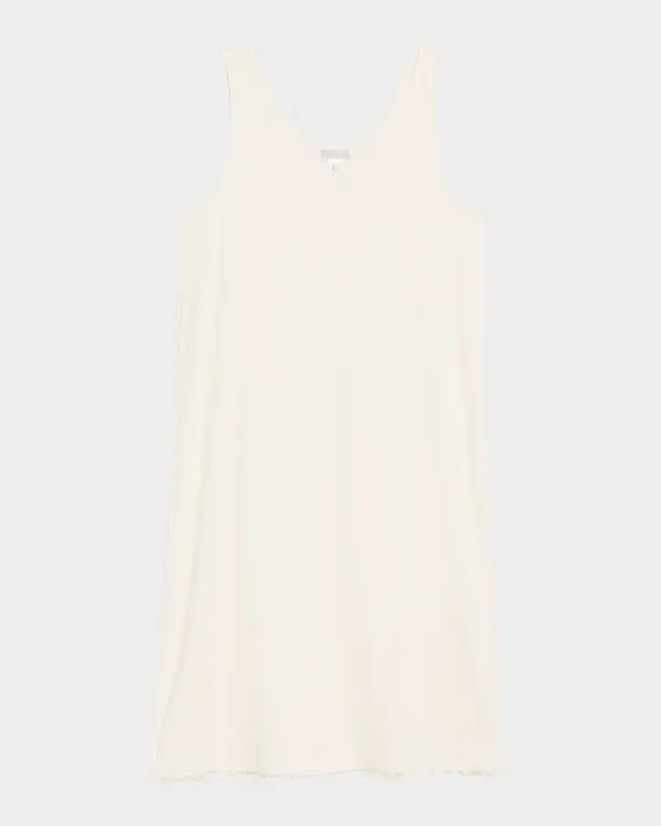 Hanro Anouk Embroidery-trim Cotton Tank Nightgown - Off White
