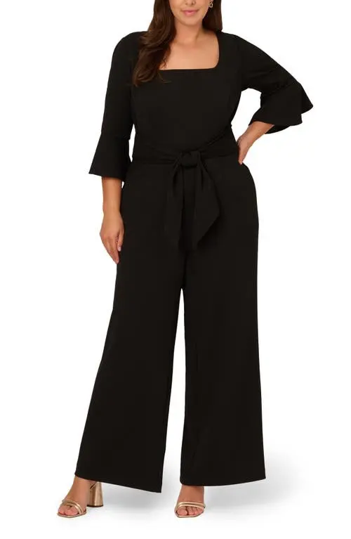 Adrianna Papell Tie Front Jumpsuit - Black