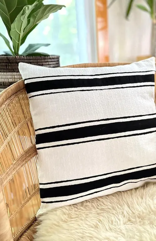 MBARE Striped Sadza Pillow Cover 46cm - White