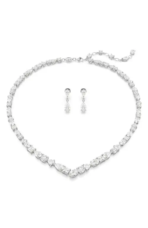 SWAROVSKI Mesmera Crystal Necklace & Earrings Set - White
