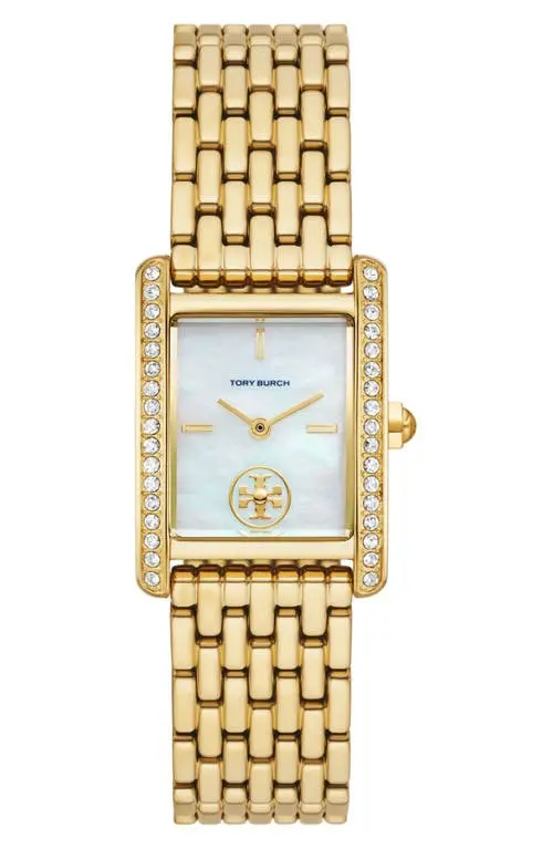 Tory Burch Eleanor Crystal Bracelet Watch - Gold