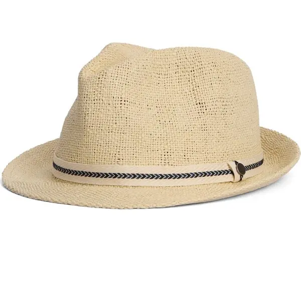 Barbour Bransdale Straw Trilby Hat - Natural