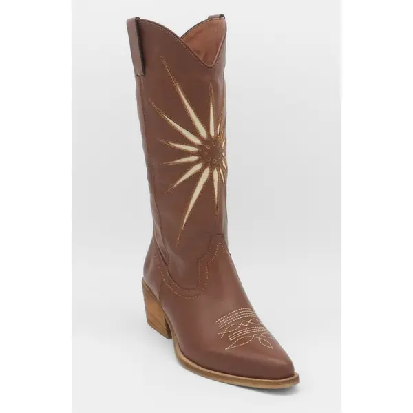 STIVALI NEW YORK Moonrise Western Cowboy Boots - Brown