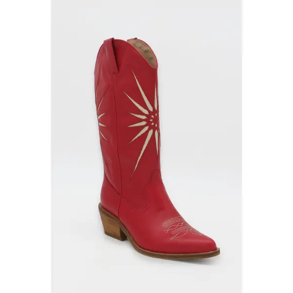 STIVALI NEW YORK Moonrise Western Cowboy Boots - Red