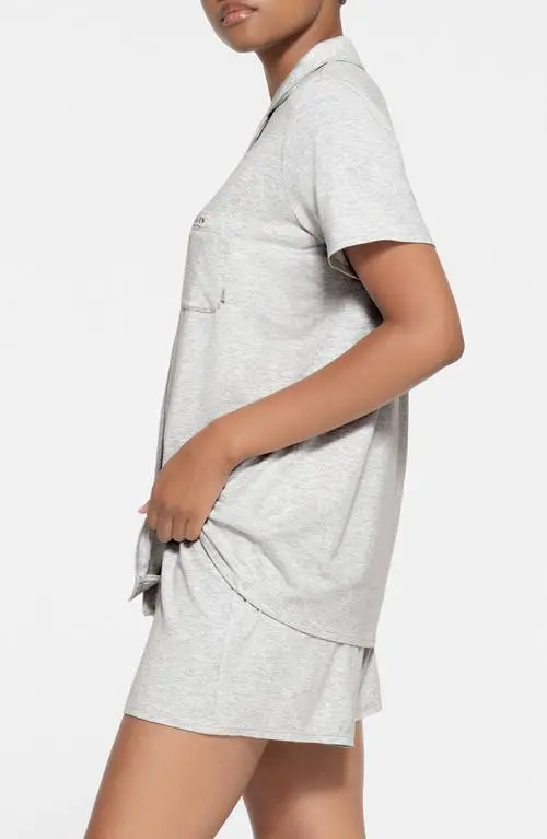SKIMS Short Sleeve Pajamas - Light Heather Grey