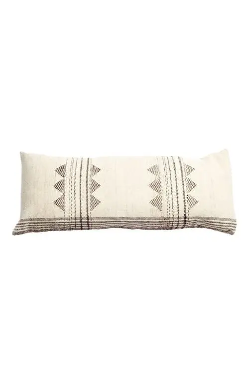 STUDIO VARIOUSLY Kora And Black Handloom Lumbar Pillow - White