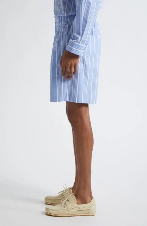 Jacquemus Le Short Aloe Stripe Shorts - Blue