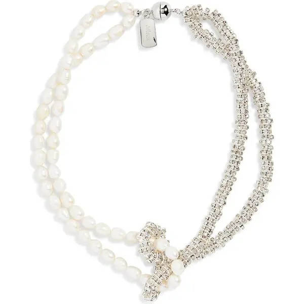 JULIETTA Minetta Freshwater & Rondelle Collar Necklace - Pearl
