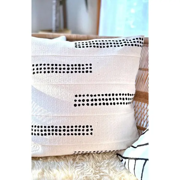 MBARE Boho Dots Sadza Pillow Cover 46cm - White