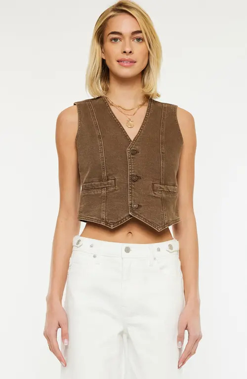 KANCAN Vanya V-neck Vest - Brown