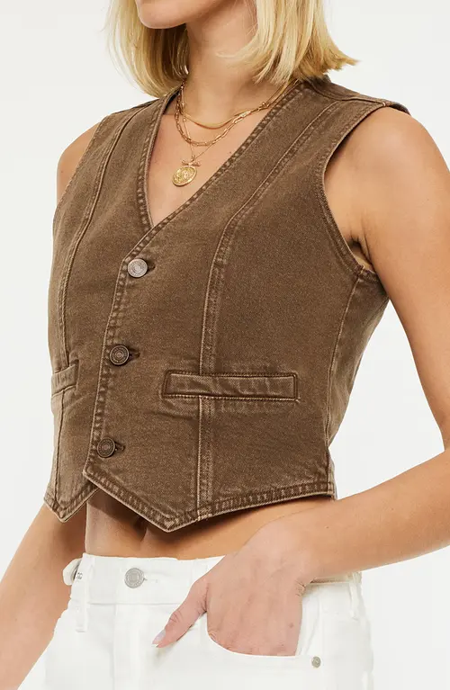 KANCAN Vanya V-neck Vest - Brown