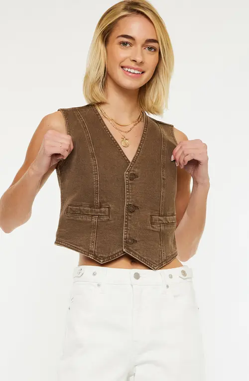 KANCAN Vanya V-neck Vest - Brown