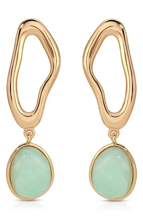 Ettika Organic Wave Amazonite Drop Earrings - Amazonite And Gold