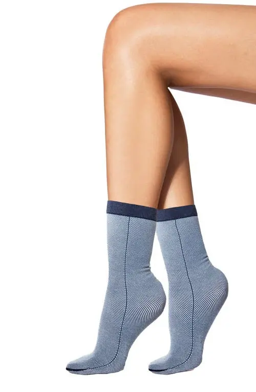 Wolford Cotton-blend Crew Socks - Denim