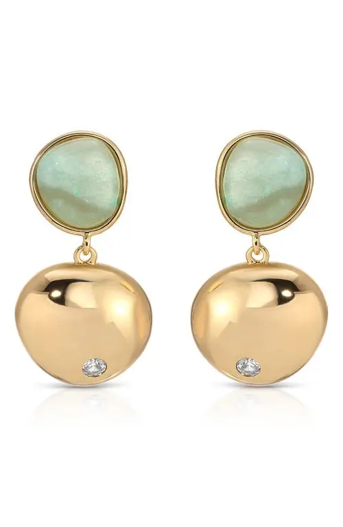 Ettika Stardust Sphere Drop Earrings - Amazonite And Gold