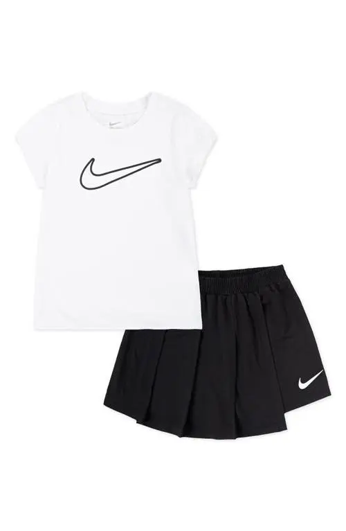 Nike Graphic T-shirt & Skort Set - Black/ White